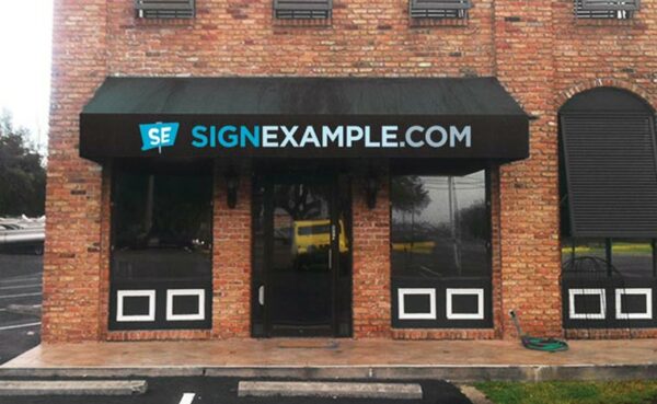 Non-Illuminated Vinyl Awnings – signexample.com